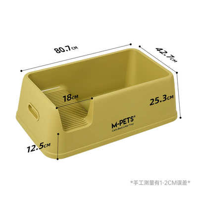 大号猫盆猫厕所偶防mpets缅因屎巨型猫开放式溅超砂布特大号盆外