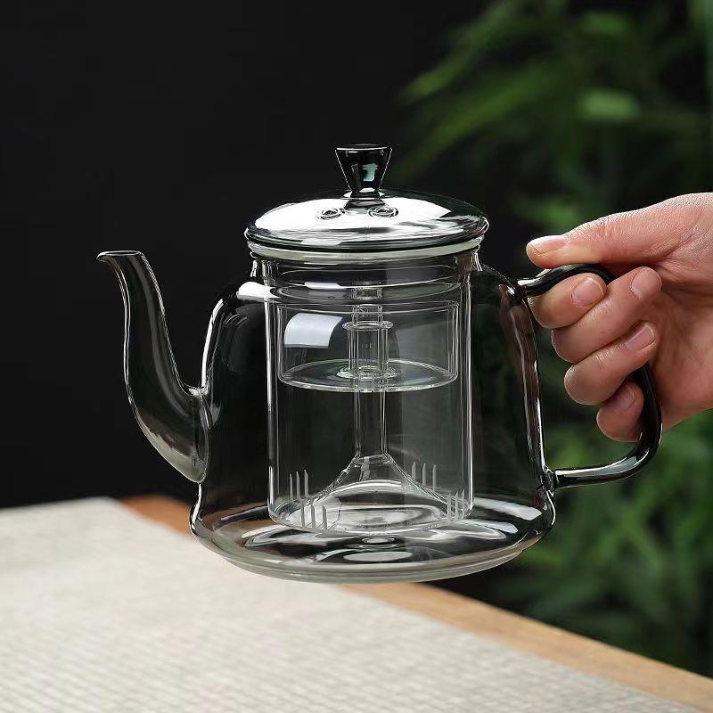 玻璃煮茶壶加厚耐热泡茶壶煮茶器烧水壶电陶炉蒸煮一体茶壶套装