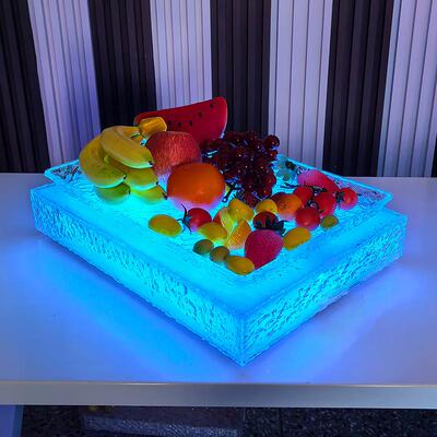 LtED发光亚克力果盘冰封水果碟透明冰小吃碟kv酒吧纹坚XG873549盘