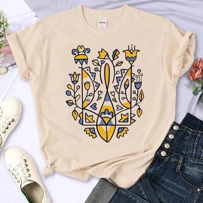 ukraine t-shirts women Y2K comic anime Tee female designer 2