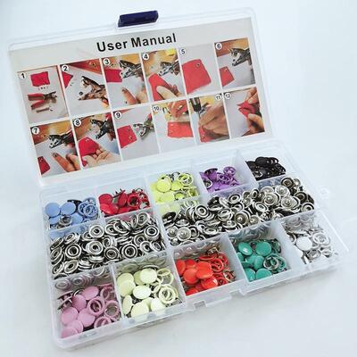 新款直销新款 200Sets10色五爪扣空心实心各100套+安装工具婴儿连