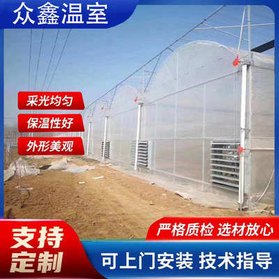 连栋蔬菜大棚养殖棚热度锌钢骨架外遮阳塑料大棚农业智能温室