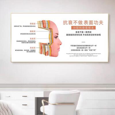 皮肤管理医美诊室宣传挂画美容院墙面广告画结构剖面分析图装饰画