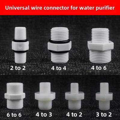 净水器过滤软管6m44m点2点到钢丝接头双外螺纹直通过滤瓶接头附件