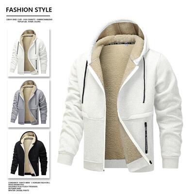Mens Autumn Winter Fleece Lined Thermal Jacket Coat Sweater