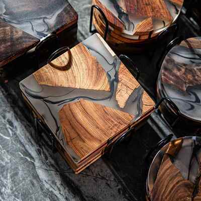 茶崖木杯垫茶简约日式树脂隔SEK热柏垫片茶艺功夫茶具杯垫茶托道