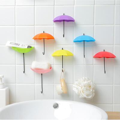 Creative Umbrella Adhesive Hooks No-Trace Nail-Free Cute Sma