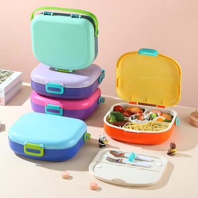 跨境便携分格饭盒可微波炉学生儿童餐盒上班族保鲜便当盒Lunchbox