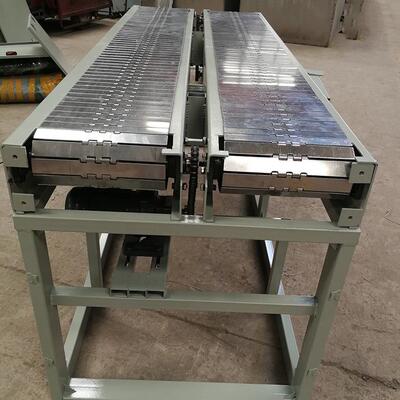 双排平顶链输送机食用油罐装输送线双铰190.5宽不锈钢链板