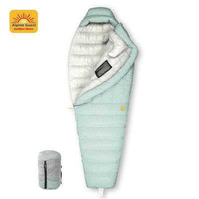 AlpineGuest高山客天青户外露营睡袋超轻800蓬95%白鹅绒羽绒成人