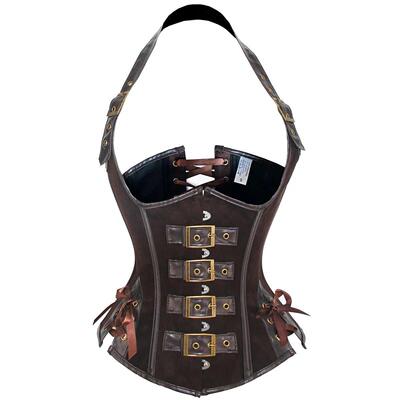 Steampunk PU Leather Corset Top Sexy Bustiers and Corsets La