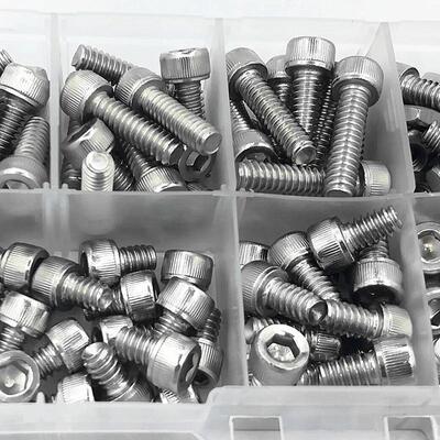 480pcs/盒M2/M3/M4系列组合装304不锈钢圆柱头内六角螺丝紧固件