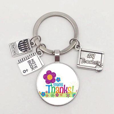 Appreciation Teacher Keychain Drawing Board Crayon Notebook