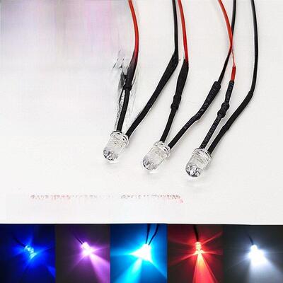 5MM超高亮发光二极管5V12V24V220V LED灯珠模型装饰玩具车指示灯