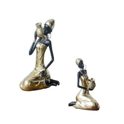 African Tribal Lady Statue Table Decoration Decorative