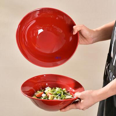 红色思韵碗 高颜值家用沙拉碗菜碗面碗陶瓷汤碗大容量漂亮好看