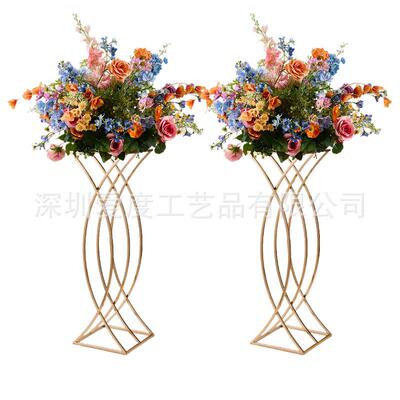 新假艺款婚礼电SCE镀花器桌婚花酒店庆道具桌面装饰摆件花商场橱