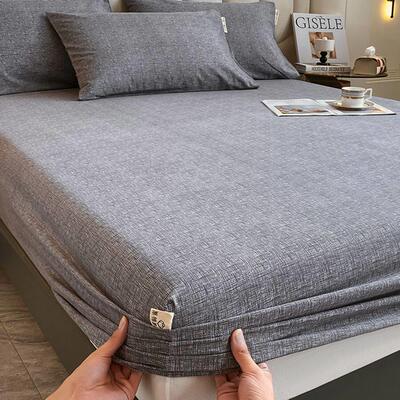 100% cotton mattress protector bed cover fitted sheet linen