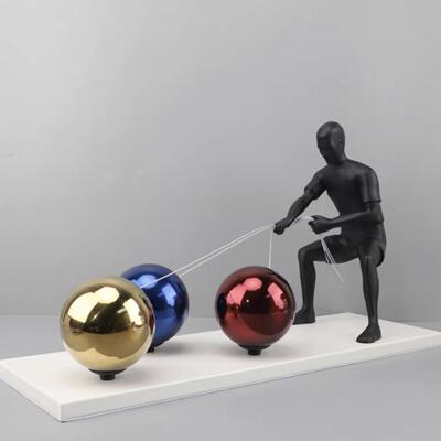 北欧创意拉球物塑摆件客厅人卧室玄书房DS9042D酒店关样板房雕家
