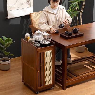 PIU可移动新中式茶水家台茶桌用放阳台泡茶桌一套办公室整茶柜小