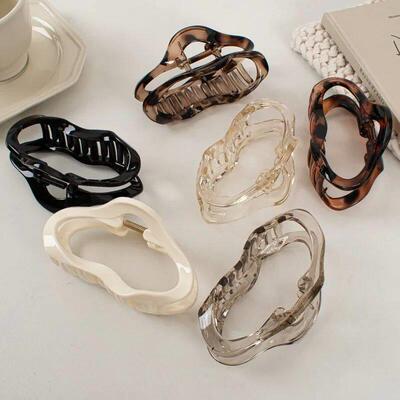Irregular Hollow Out Hair Claws Clips Women Girls Tortoisesh