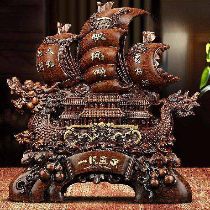 吉山源顺顺顺顺龙舟饰品帆船工艺品饰品特大号开业商务礼品0143