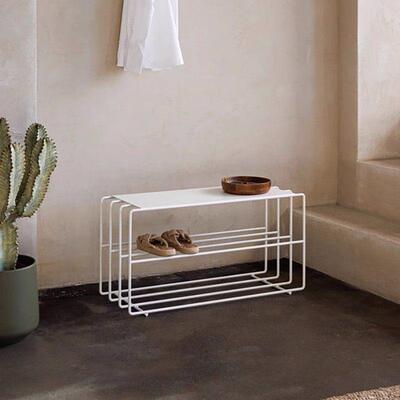 帝义北欧简约门口换鞋凳床尾鞋架鞋柜凳子浴室储物铁艺可坐收盖布