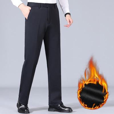 男士羊毛免烫裤务休闲中902-212-直筒西年装裤冬季加绒厚款西羊毛