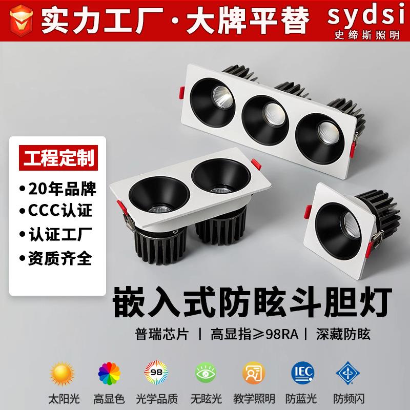 全光谱护眼斗胆灯led防眩双头无主灯商场服装店嵌入式护眼斗胆灯