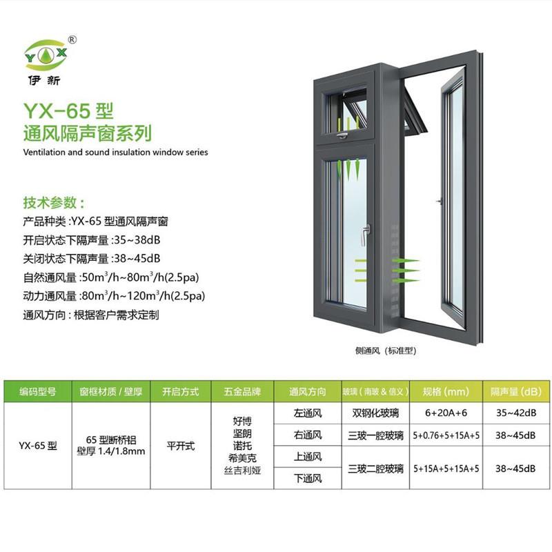 伊新断桥铝通风隔声窗降噪隔热临街通风隔音窗阳台系统铝合金门窗