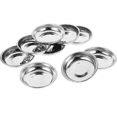 10pcs Seasoning Dish Stainless Steel Saucer Plate Dish