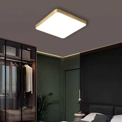 现代简约客厅吸顶灯 无频闪LED超薄卧室灯书房阳台走廊铜框吸顶灯