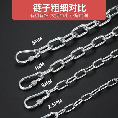 Extended Anti-Bite and Rust-Proof Dog Chain Leash with Colla