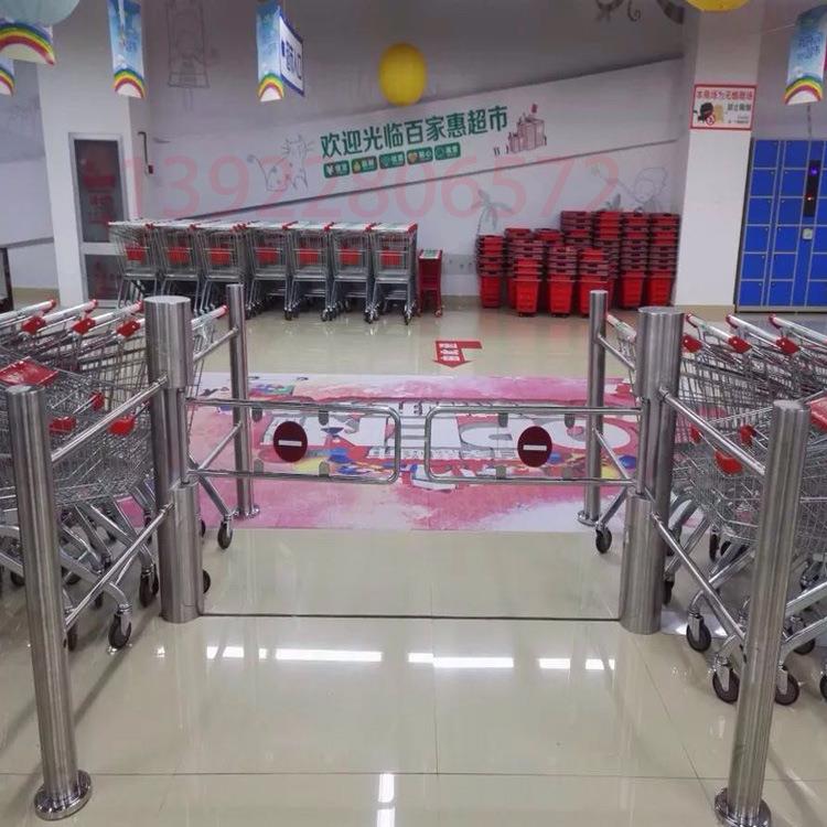 超市感应门单向入口只进不出单行门单门圆柱通道摆闸超市入口单向