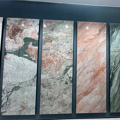 新款四季粉绿岩板900x2700客厅玄关沙发电视背景墙亮光定制岩板