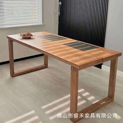 实木餐桌白蜡木日式原木大板桌子莫比恩家用客厅大长书桌现代简约