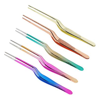 1Pc 14cm Stainless Steel Tweezer Plating Chef Food Tweezer B