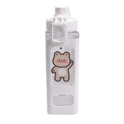 Kawaii Bear Water Bottle For Girls Cute Plastic School Gym