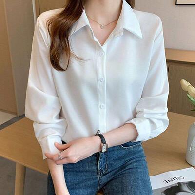 Women's Long Sleeve Button-Up Fitted Casual Shirt Perfect
