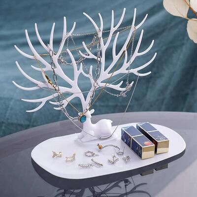 Deer antler tree-shaped creative necklace display stand, ear