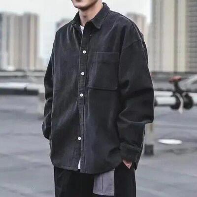 I 39872 Men Casual Shirt Corduroy Loose灯芯绒衬衫