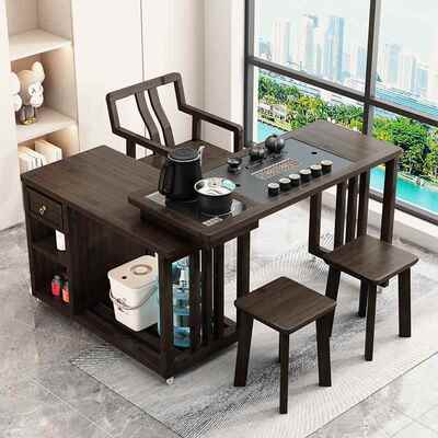 旋茶桌阳台家转用移动茶YLV台喝茶桌椅壶组合一体型茶小几具烧水