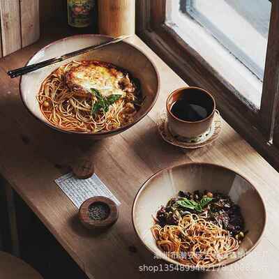 窑变复陶瓷拉面碗H1582古家用大汤号碗面沙碗餐厅创意拉碗水果碗