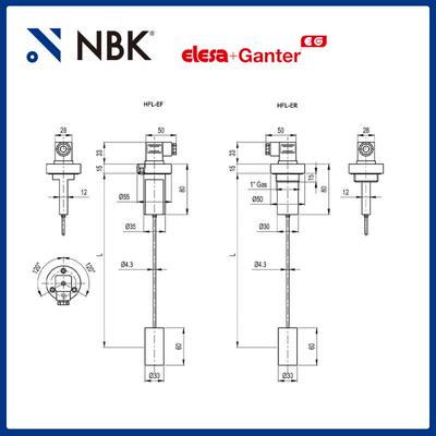 NBK ELESA HFL-E 带浮子的快速液位指示器 高科技聚合体 通用配件