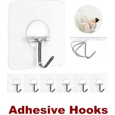 Adhesive Hooks Wall Hooks for Hanging Transparent Waterproof