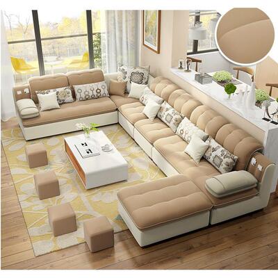 客厅整装u型家具布艺沙666发组合大户型可拆洗/33.6米小/4米.2/4.