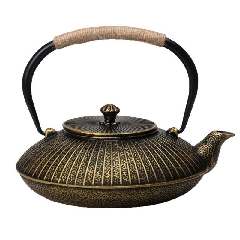 欧美外贸出口伞形茶壶铸铁茶壶含滤网铁壶烧水泡茶家用日式铁壶