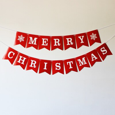 圣诞字母挂旗merry christmas圣诞派对拉旗家居教室装饰拉花