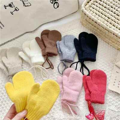 New Warm Baby Gloves Winter Mittens Children Full Finger Glo
