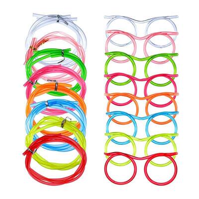 Creative Straw Glasses Toys For Kids Summer Mustache Fun Sof